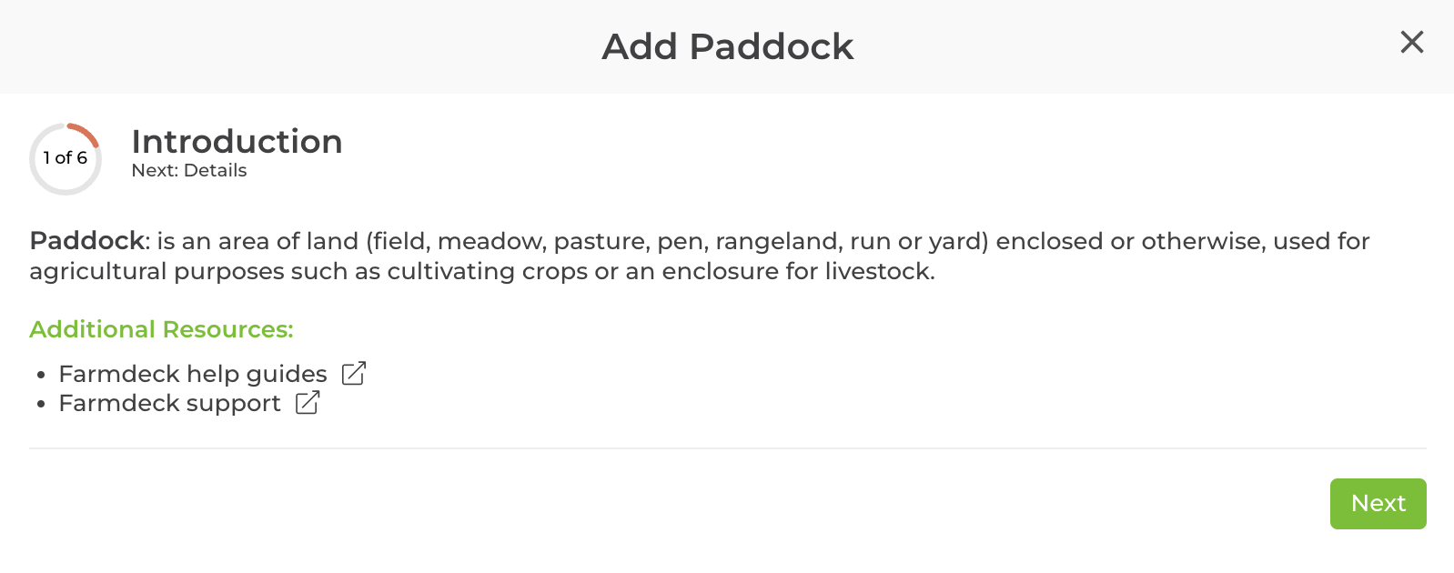 Add a paddock - Farmdeck