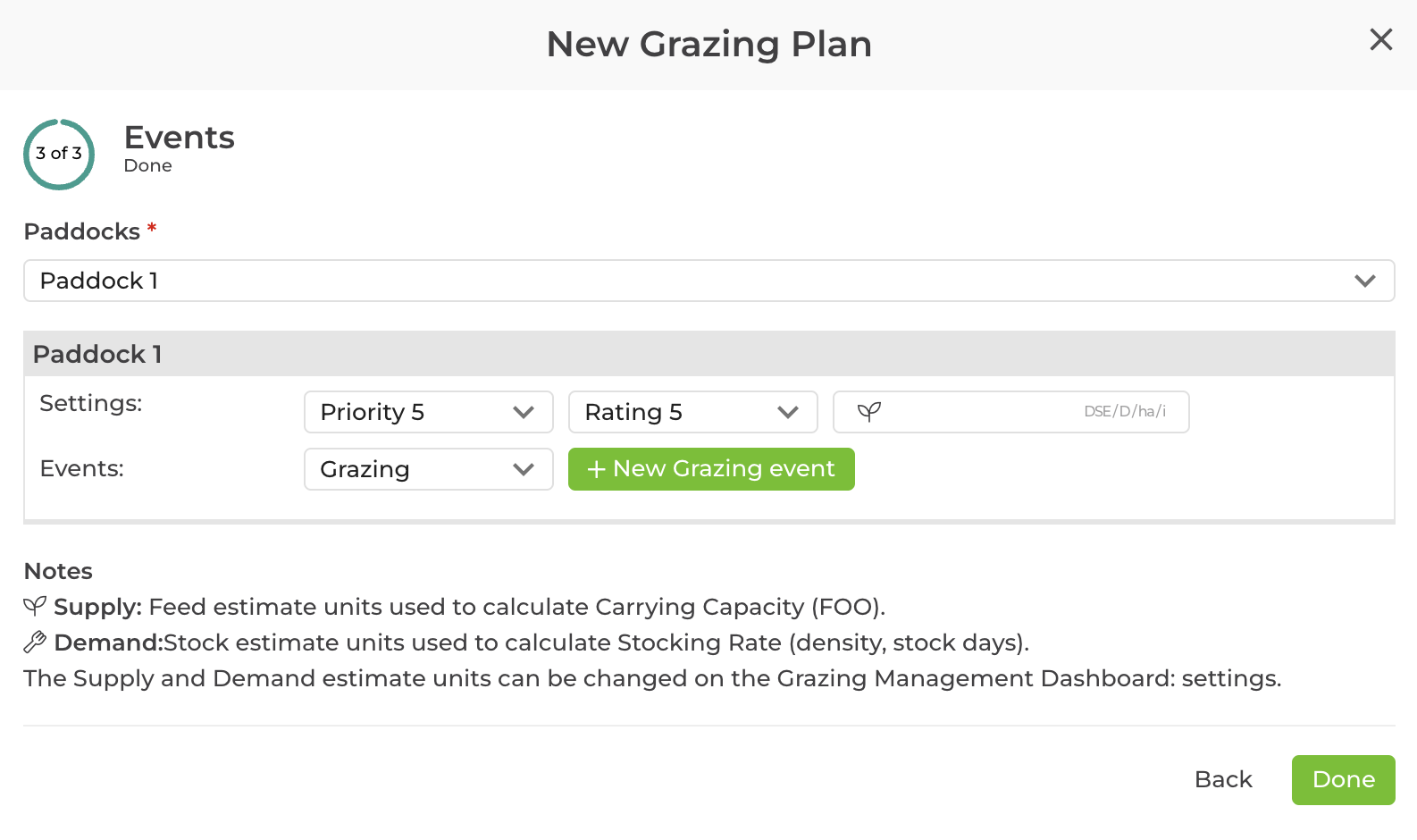 Add a new event to your grazing planner - Farmdeck